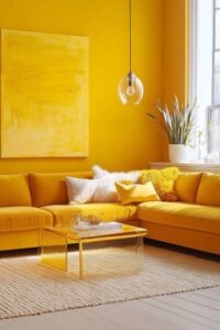 21 Stunning Color Drenched Living Room Ideas