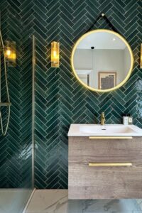32 Stunning Green Tile Bathroom Ideas